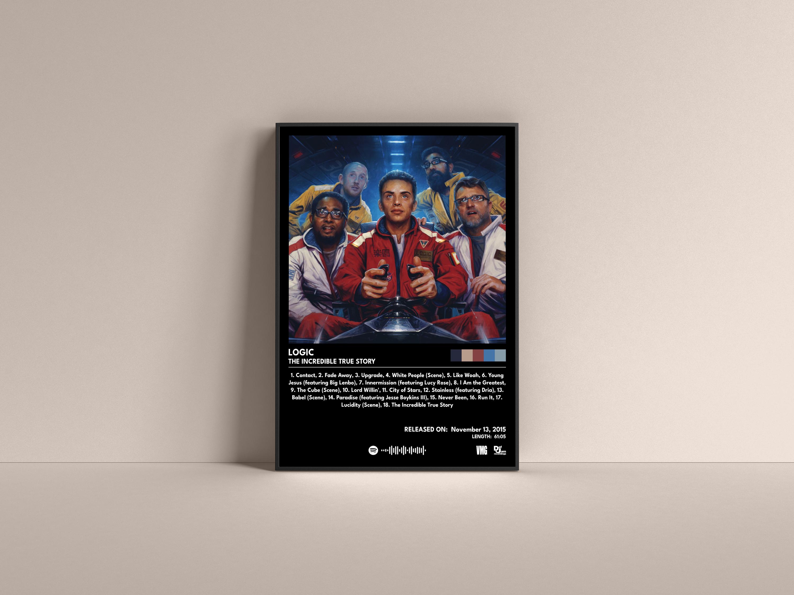 Logic the Incredible True Story Poster, Logic Gift Poster, Logic the ...