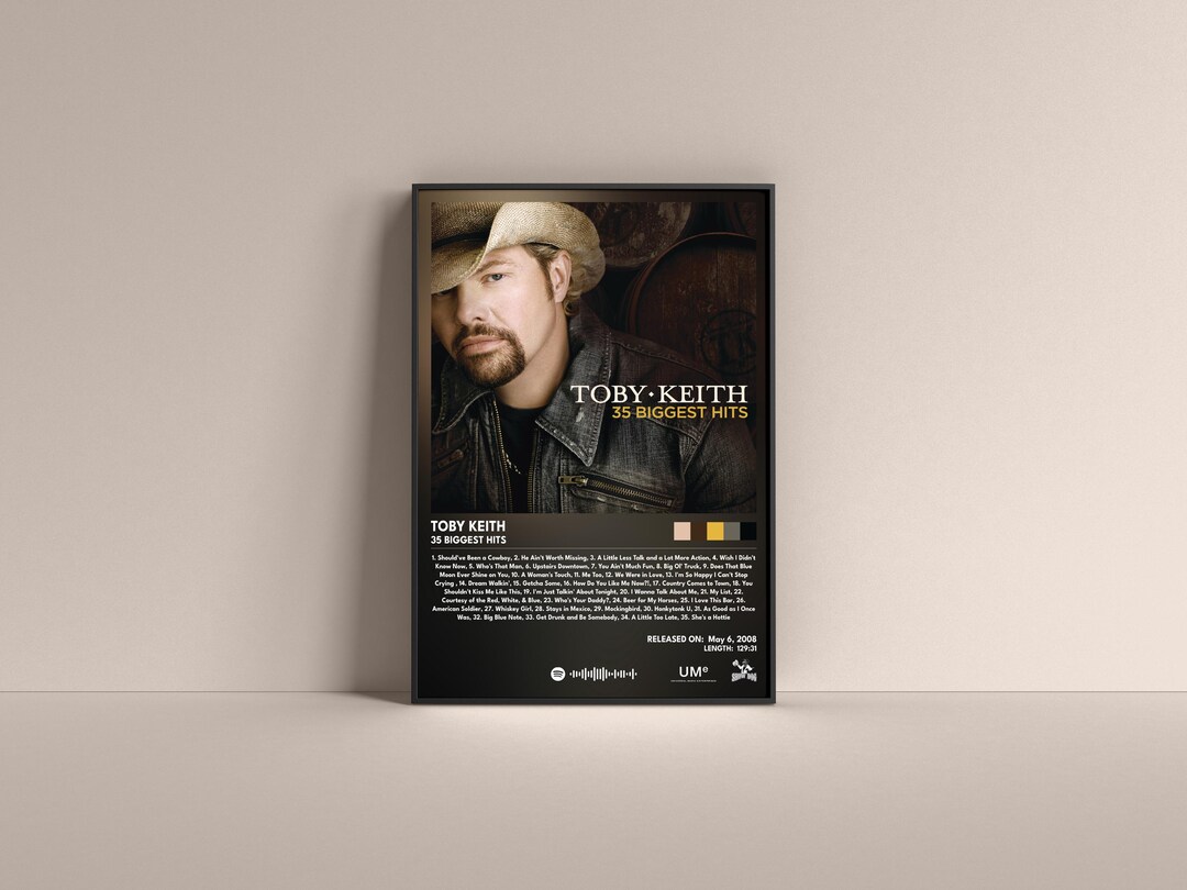 Toby Keith 35 Biggest Hits Poster, Toby Keith 35 Biggest Hits Gift ...
