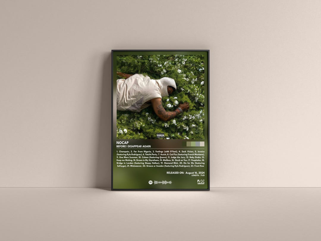 Nocap Before I Disappear Again Poster, Nocap Gift Poster, Nocap Album ...