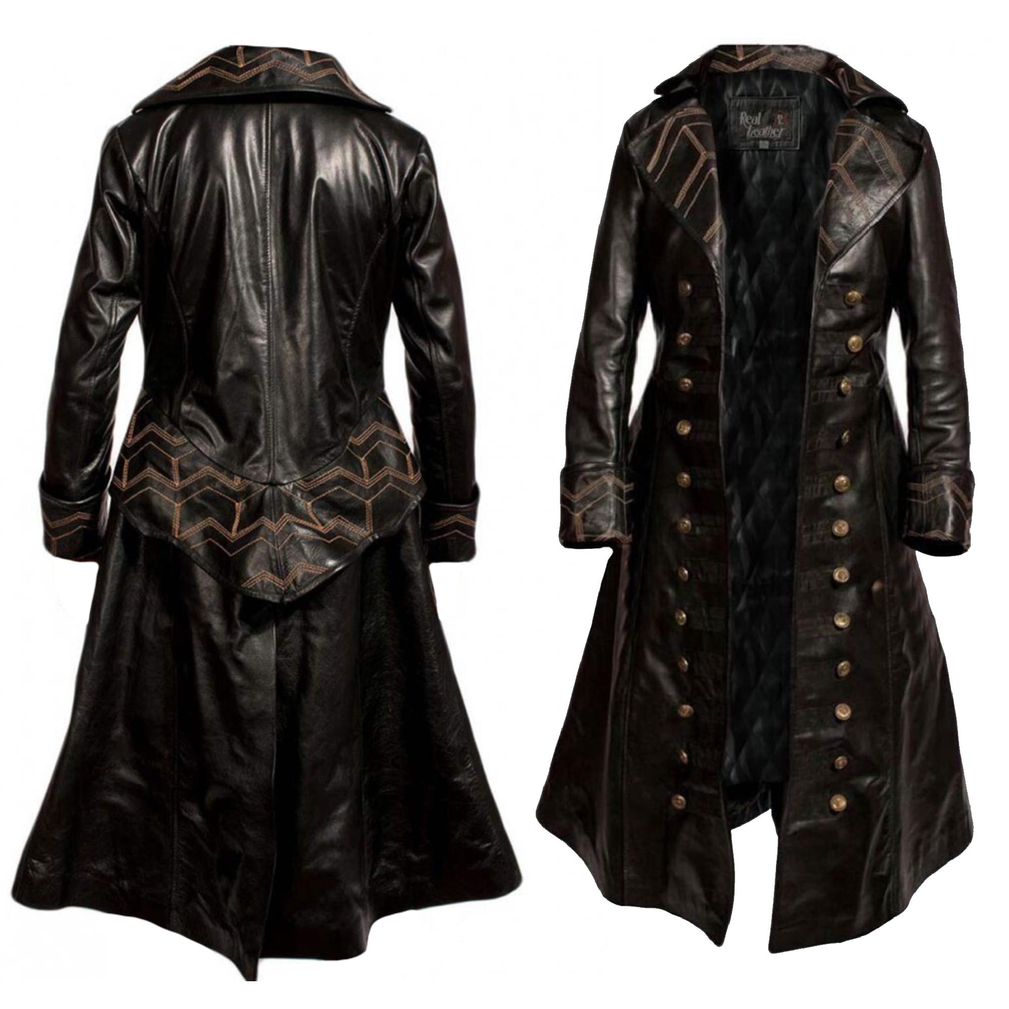 Vintage Leather Long Jacket - Etsy Vintage Leather Long Jacket - Etsy