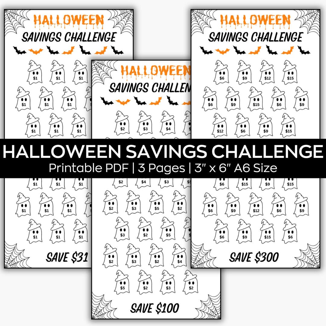 Halloween Savings Challenge Bundle, Spooky Savings Halloween Saving ...