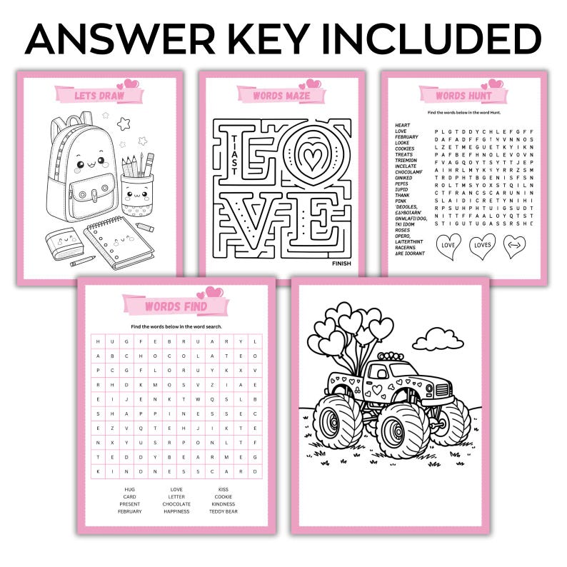 40 Printable Valentine's Day Kid's Activities, Valentine Game and ...