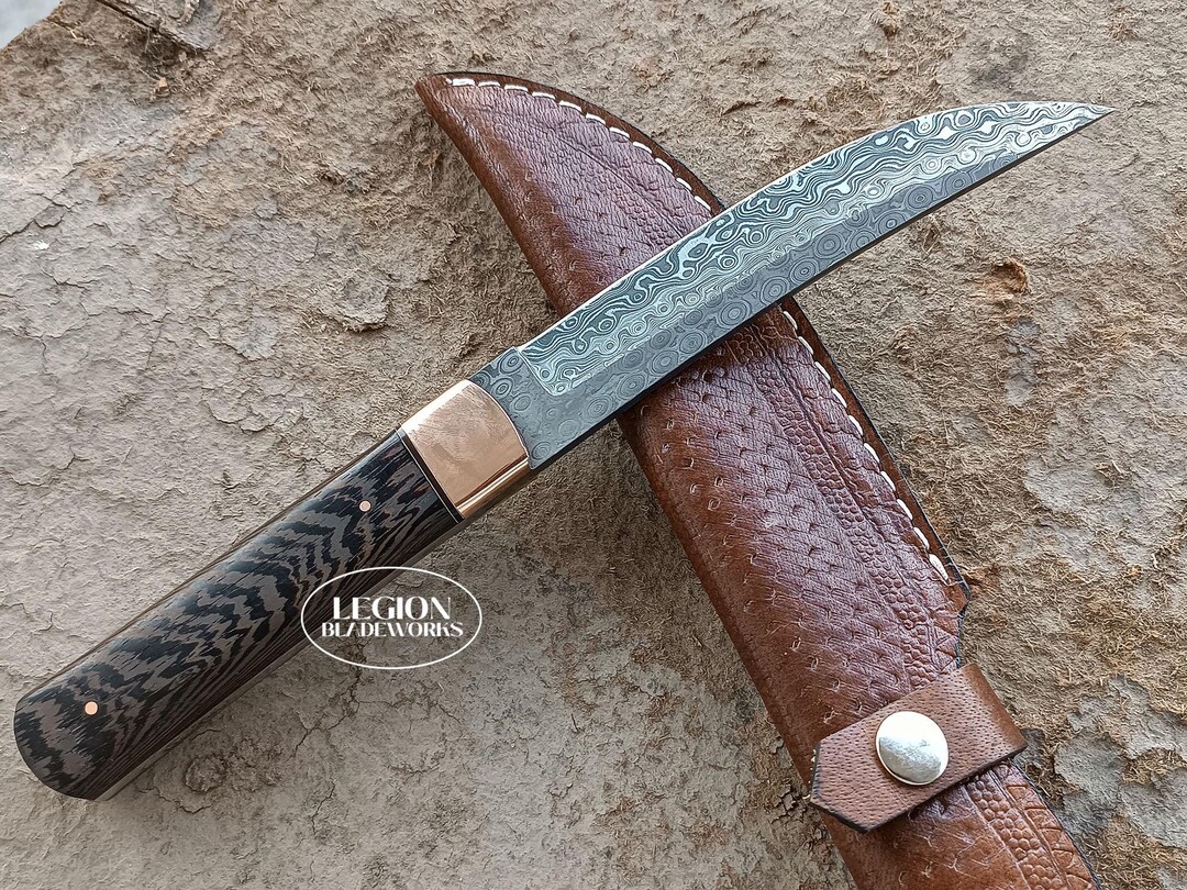 Japanese Tanto Style Damascus Steel Custom Handmade Full Tang Hunting ...