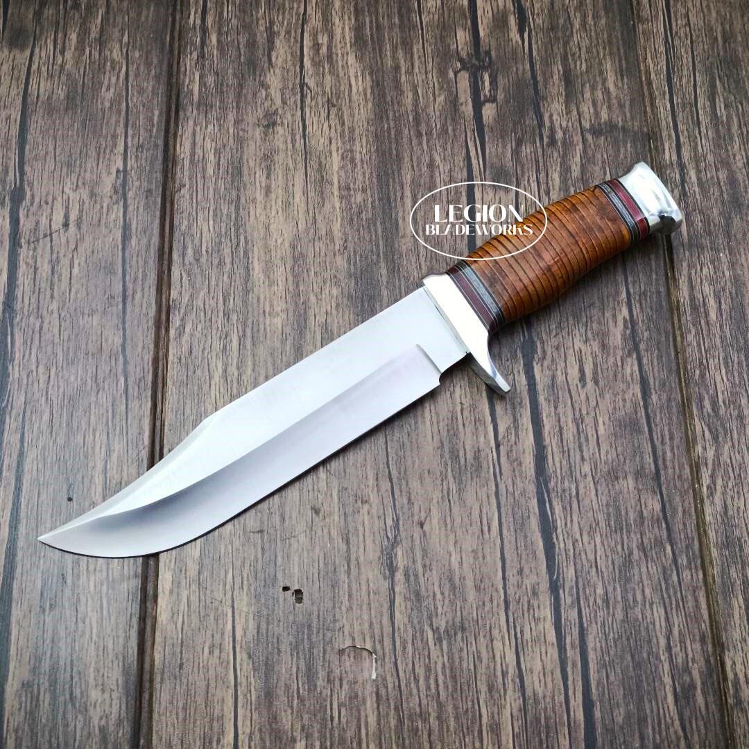 Custom Made D2 Tool Steel Full Tang Hunting Survival Camping Bushcraft ...