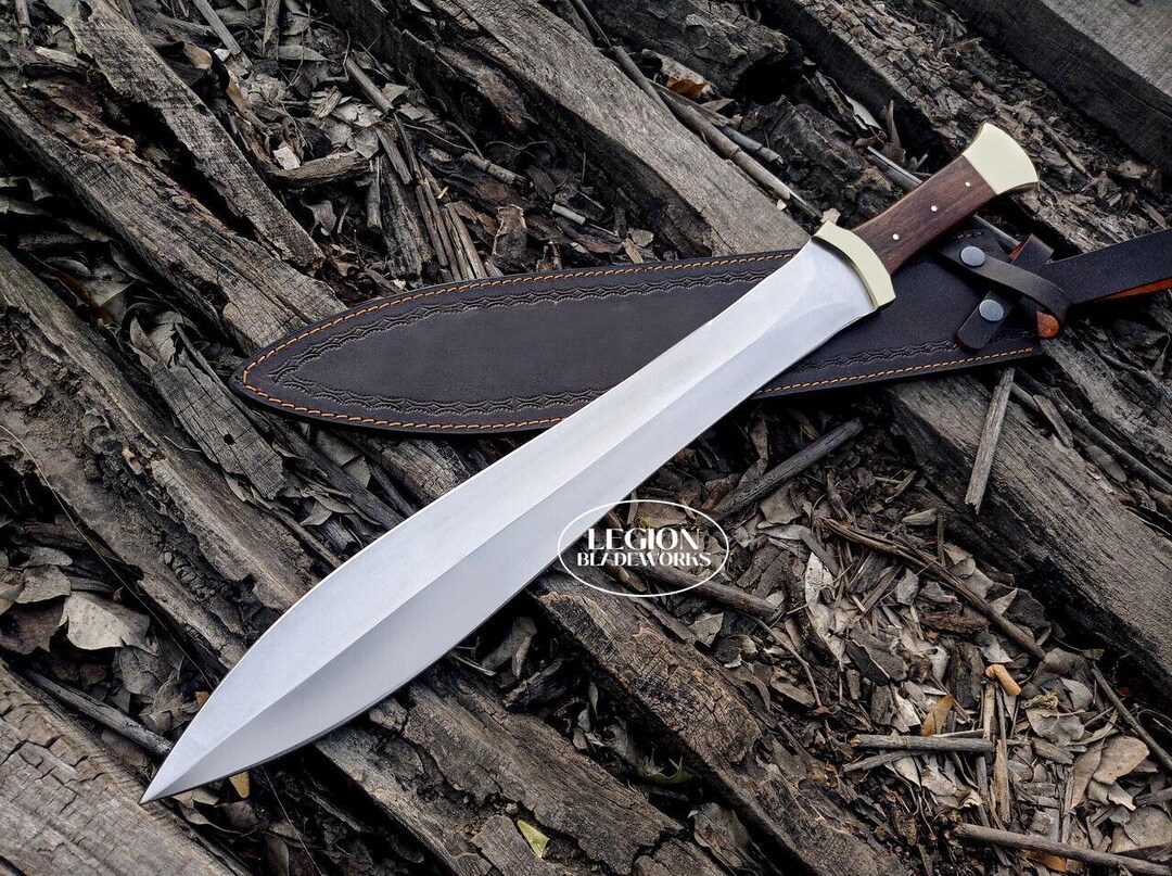 Greek Xiphos Anicient Historical Style Handmade 6150 High Carbon Steel Full Tang Custom Sword ...