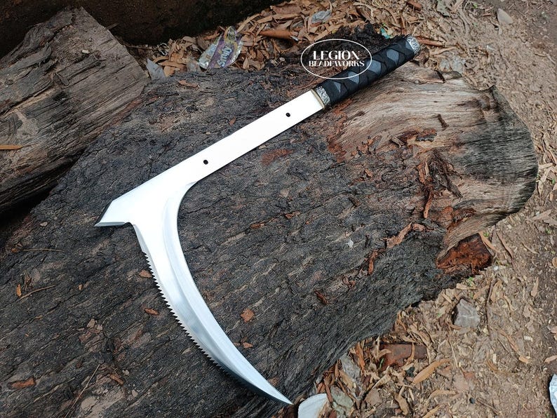 Handmade High Carbon Steel Kusarigama Sickle: Japanese Farmer Sword ...