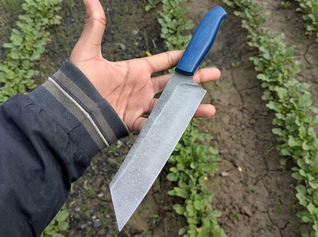 Japanese Santoku Style Chef Knife, Kitchen Outdoor BBQ Handmade ...