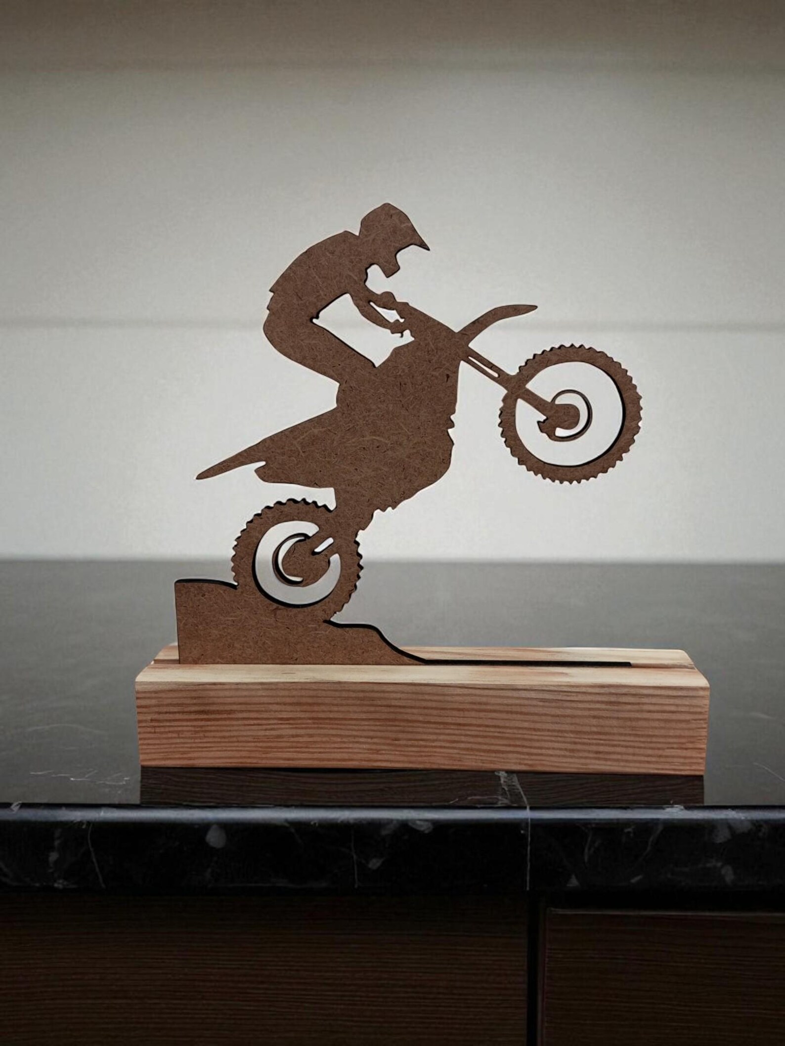 Motocross Rider Wooden Shelf Decor – Motorcycle Table Art - Etsy