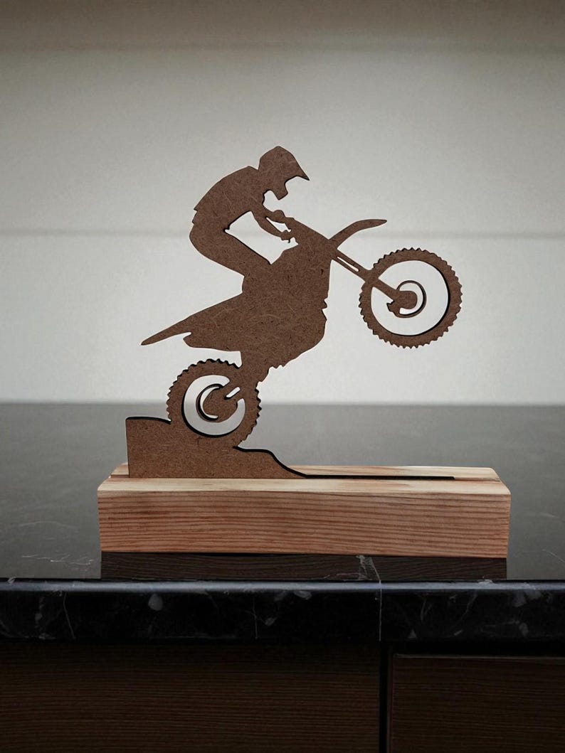 Motocross Rider Wooden Shelf Decor – Motorcycle Table Art - Etsy