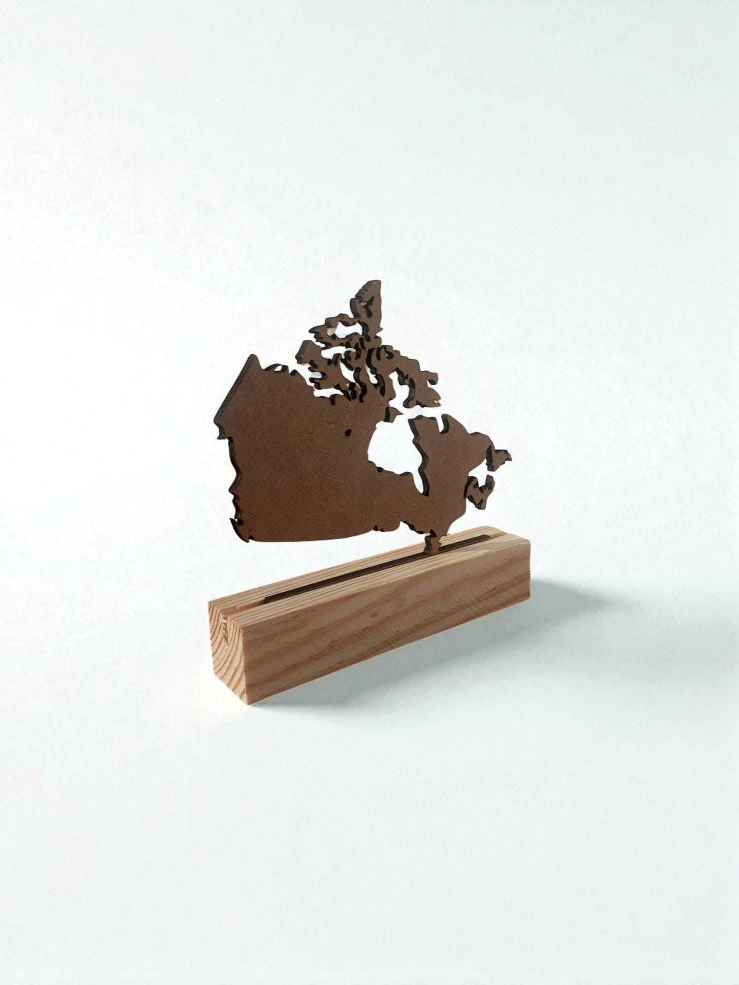 Canada Map Wooden Statue – Tabletop or Bookshelf Decor – Canadian ...