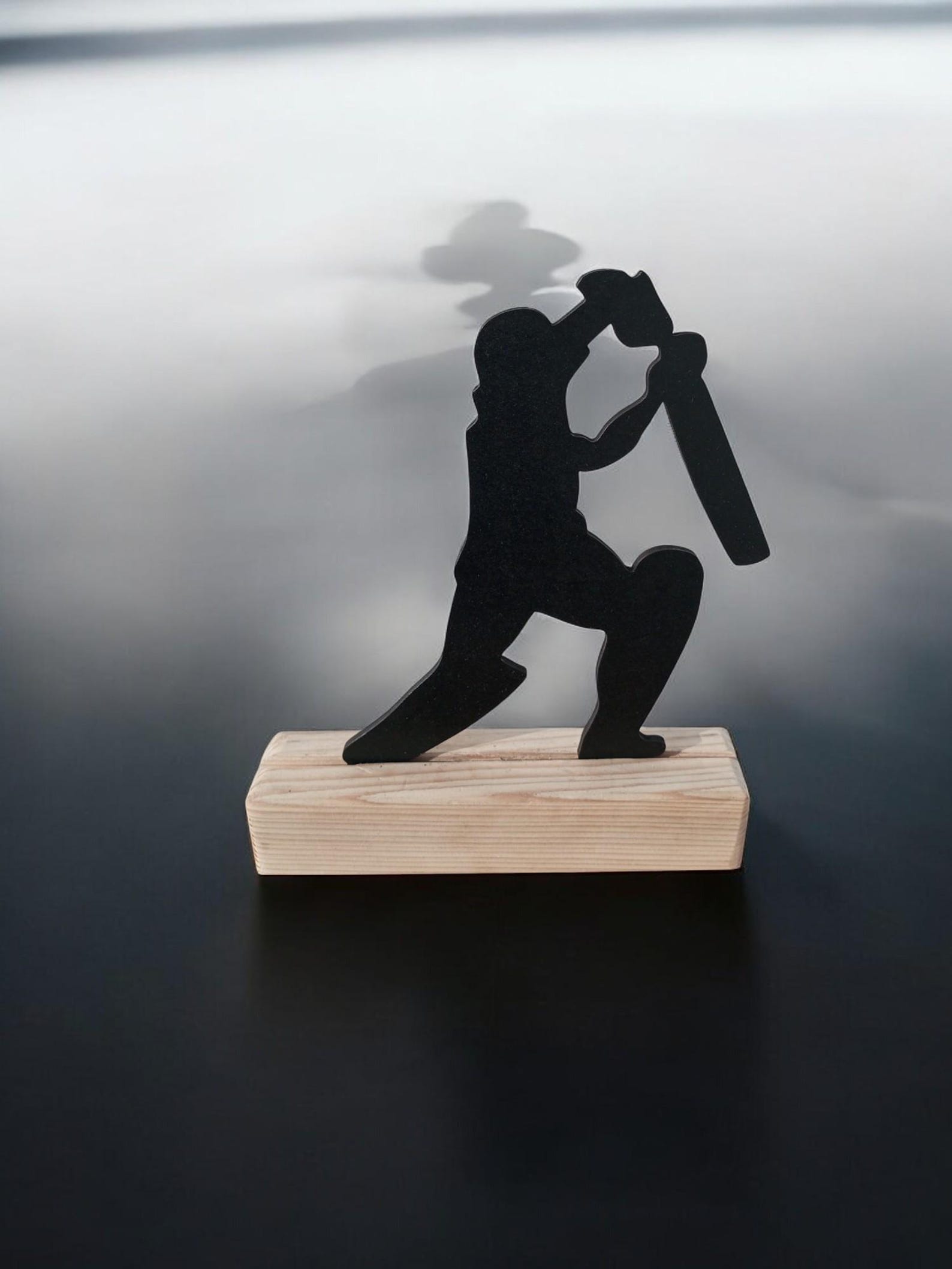 Cricket Player Tabletop Decor, Wooden Shelf Sculpture, Sports Lover ...