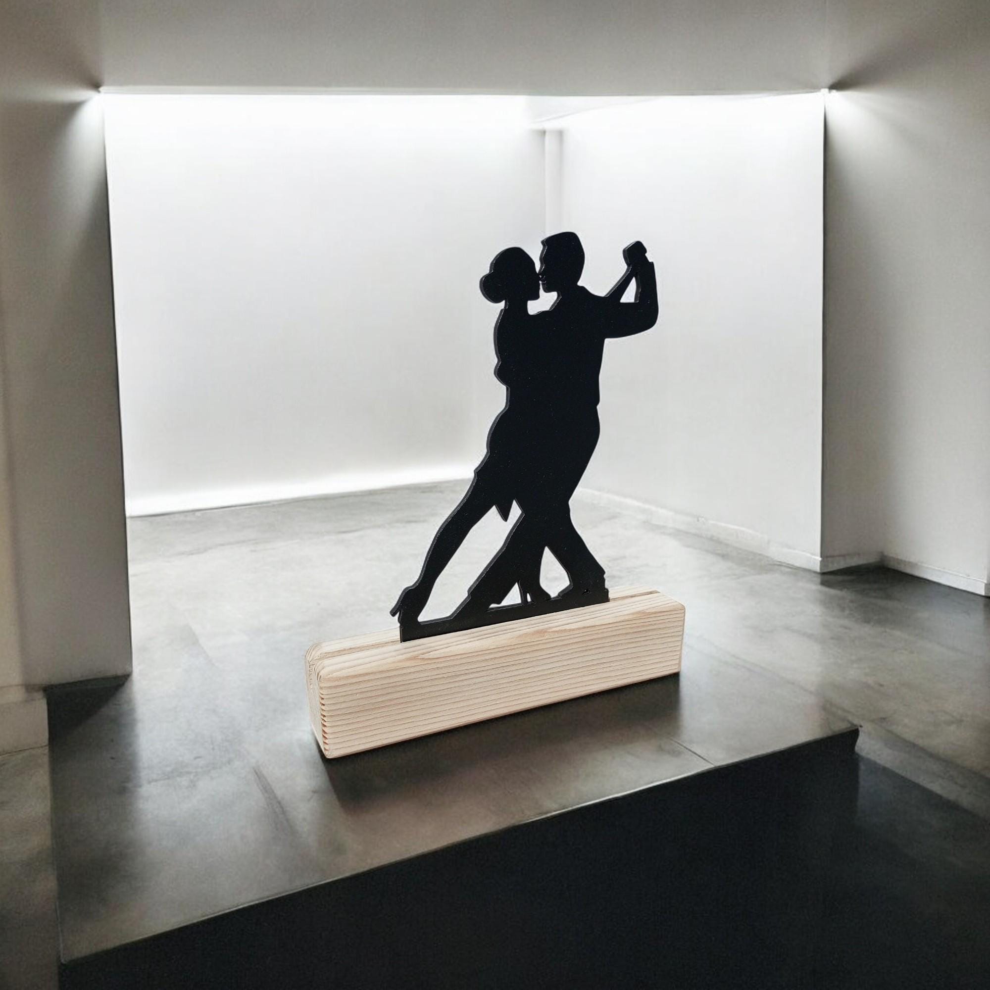 Tango Dancers Wooden Shelf Decor, Tabletop Dance Statue, Romantic Desk ...