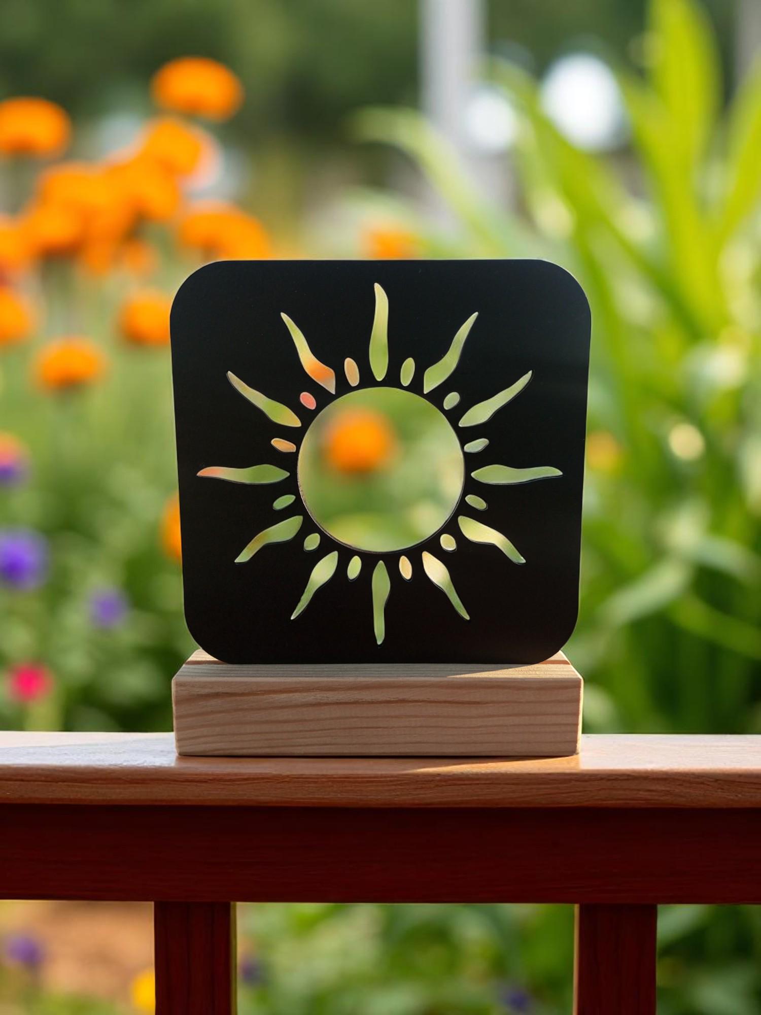 Sun Symbol Wooden Bookshelf Decor: Boho Spiritual Room Art - Etsy