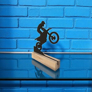 Motocross Rider Wooden Shelf Decor – Motorcycle Table Art - Etsy