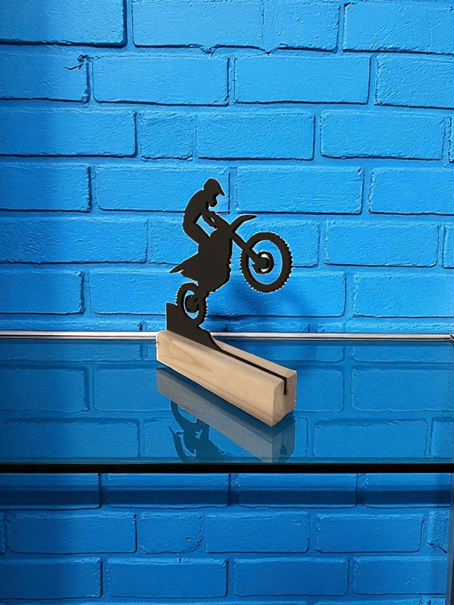 Motocross Rider Wooden Shelf Decor – Motorcycle Table Art - Etsy