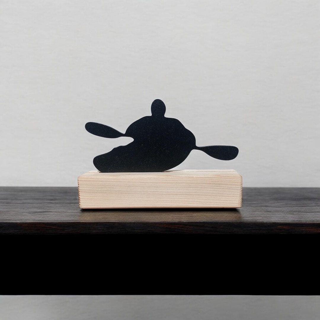 Kayak Statue Canoe Decor, Water Sports Shelf Art, Wooden Kayaker ...
