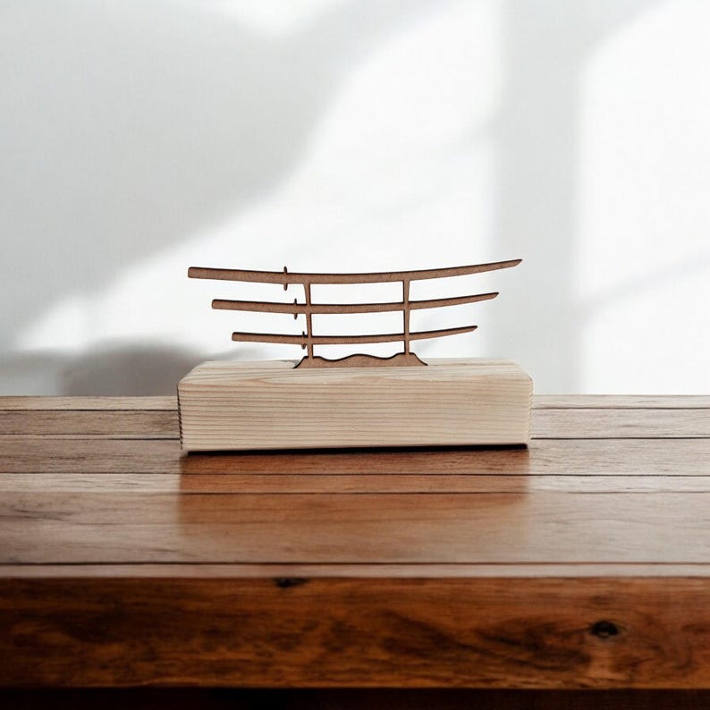 Samurai Katana Tabletop Decor, Japanese Sword Stand Bookshelf Art ...
