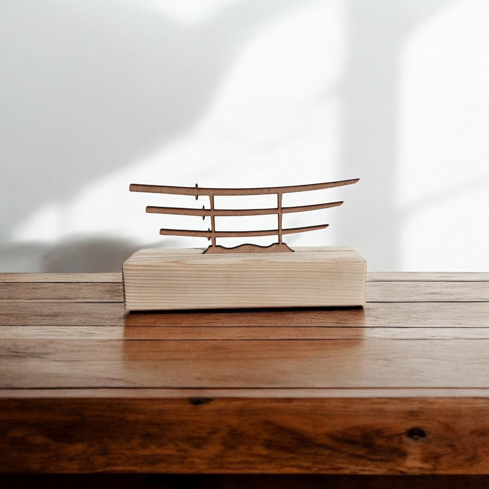 Samurai Katana Tabletop Decor, Japanese Sword Stand Bookshelf Art ...