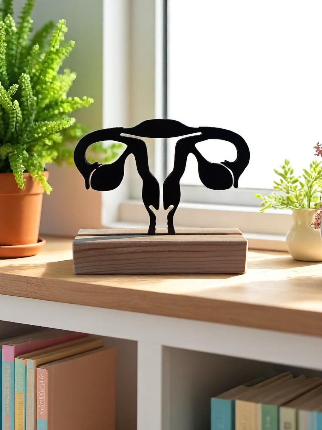 Uterus Wood Sculpture | Feminist Decor for Shelf or Desk | Reproductive ...