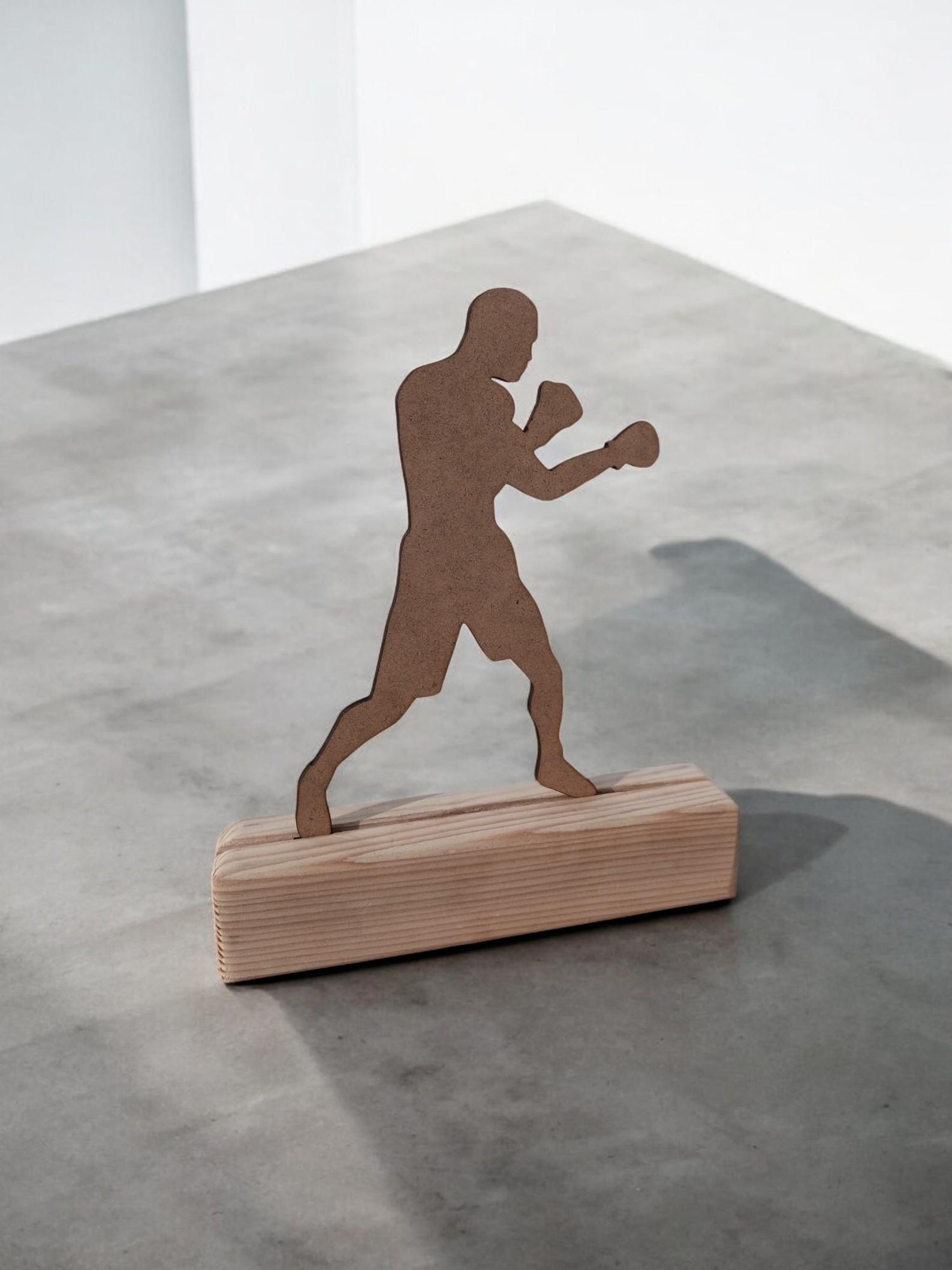 Boxer Table Decor, Wooden Shelf Sculpture, Boxing Statue, Sports Lover ...