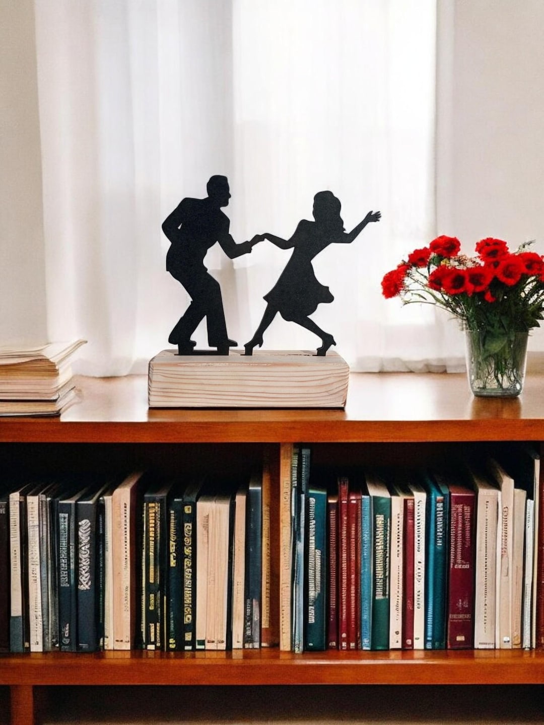 Lindy Hop Dance Tabletop Decor - Swing Wooden Shelf Art - Retro Dance ...