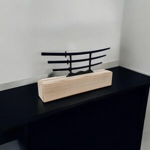 Samurai Katana Tabletop Decor, Japanese Sword Stand Bookshelf Art ...