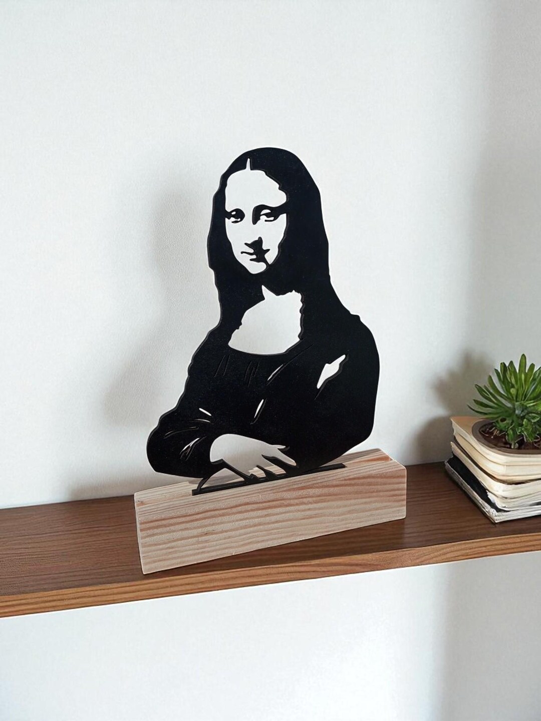 Mona Lisa Silhouette Statue: Laser-cut Wood Desk Decor - Etsy
