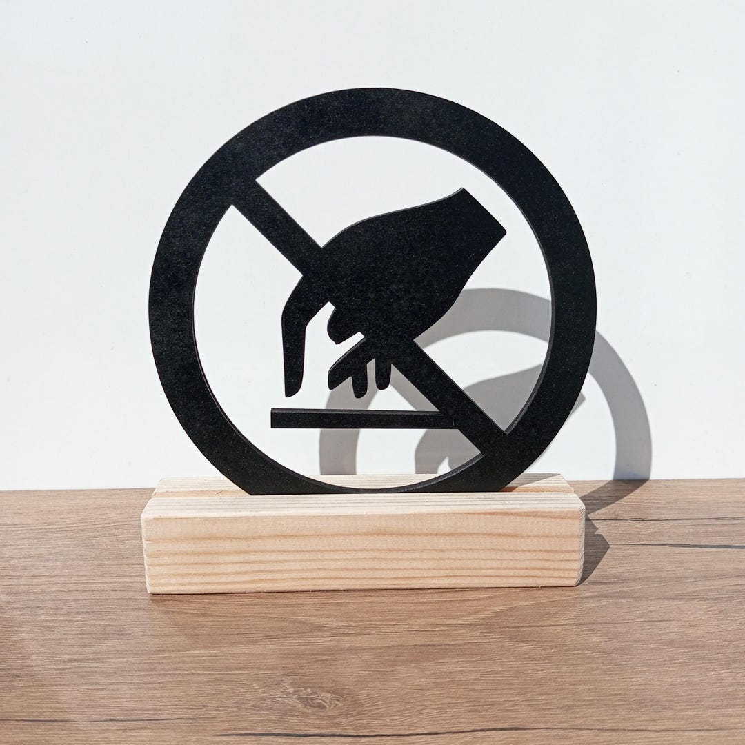 Do Not Touch Table Sign, Wooden Tabletop Warning Sign for Office, Store ...