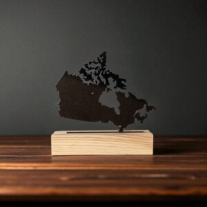Canada Map Wooden Statue – Tabletop or Bookshelf Decor – Canadian ...