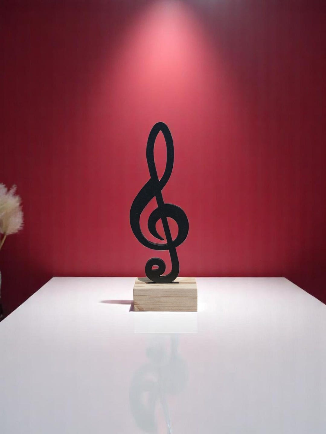 Treble Clef Wooden Decor, Music Teacher Gift, Pine Base - Etsy