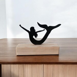 Mermaid Tabletop Decor, Wooden Shelf Sculpture, Beach Lover Gift, Ocean ...