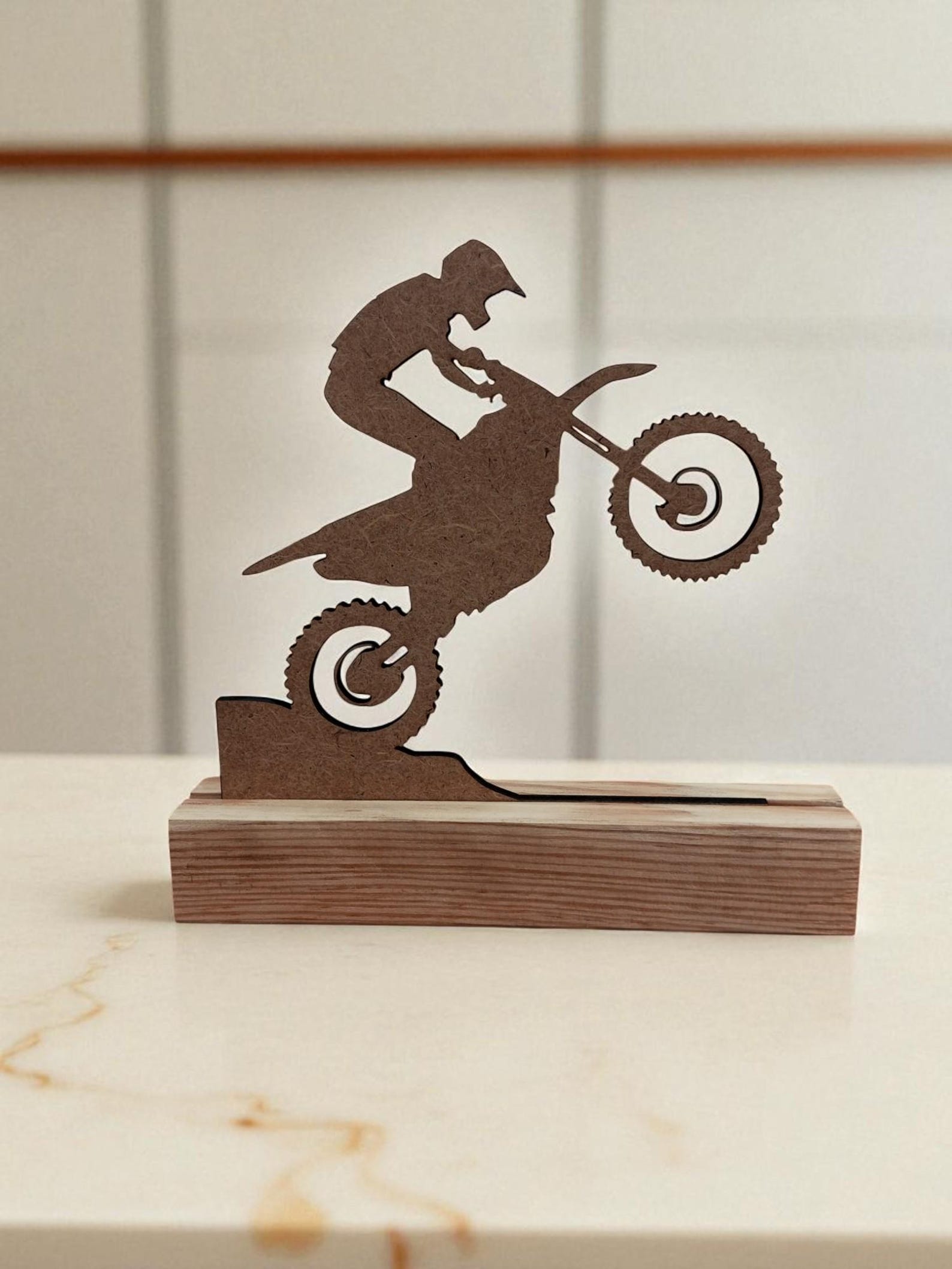 Motocross Rider Wooden Shelf Decor – Motorcycle Table Art - Etsy