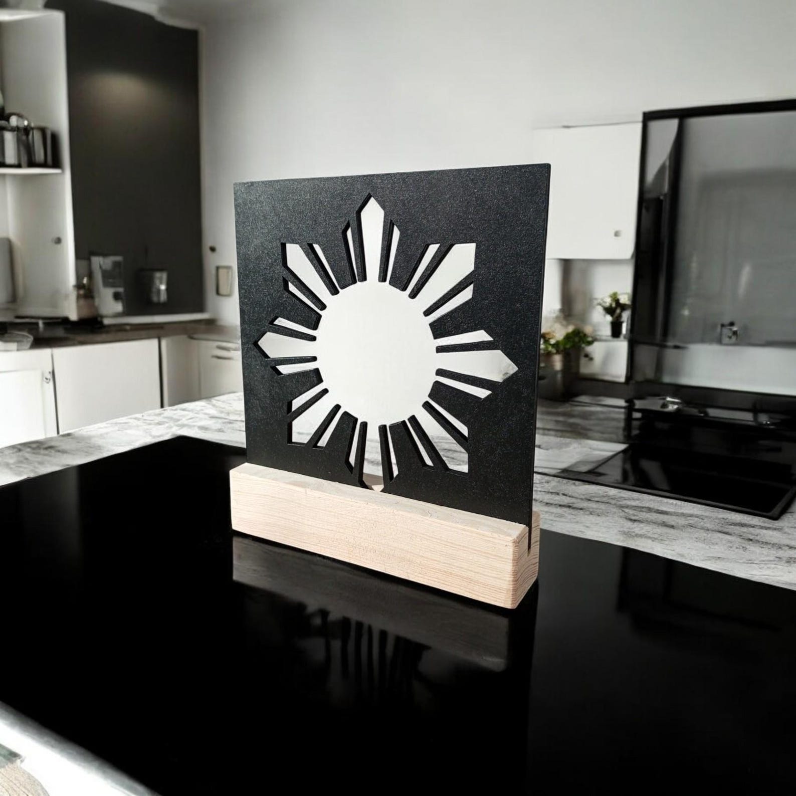 Filipino Sun Wooden Table Decor, Philippine Flag Symbol Desk Art ...