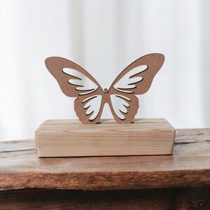 Butterfly Table Decor, Wooden Shelf Sculpture, Nature Inspired Ornament ...