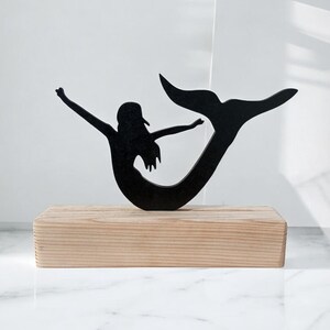Mermaid Tabletop Decor, Wooden Shelf Sculpture, Beach Lover Gift, Ocean ...