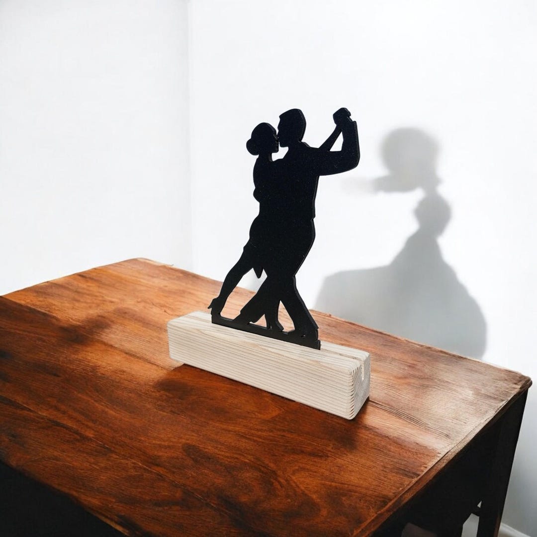 Tango Dancers Wooden Shelf Decor, Tabletop Dance Statue, Romantic Desk ...