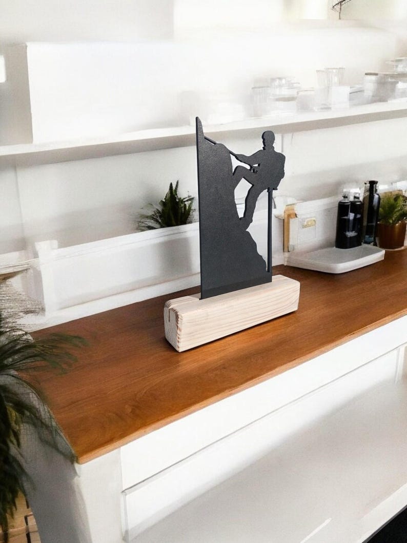 Rock Climber Sculpture: Adventure Tabletop Decor, Outdoor Enthusiast ...