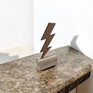 Zeus Lightning Bolt Decor: Mythology-inspired Wooden Tabletop Statue - Etsy
