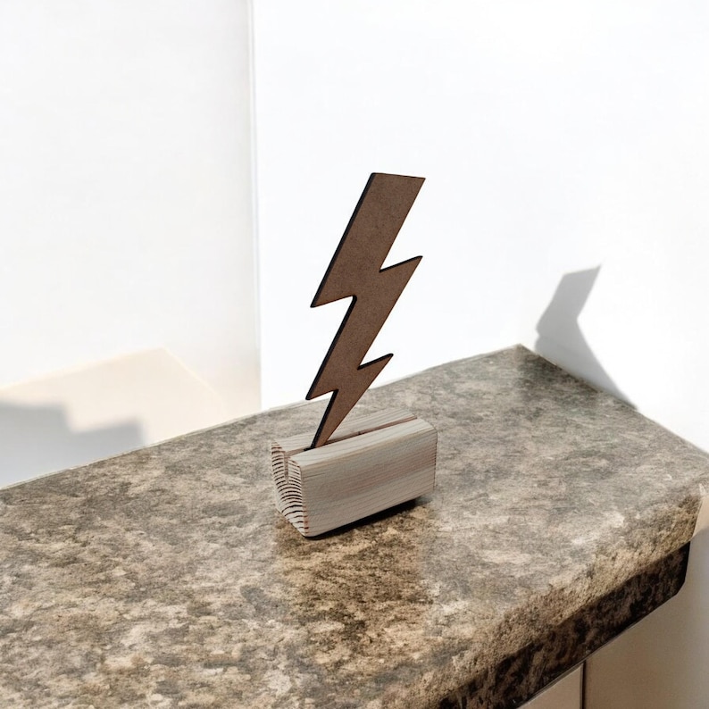 Zeus Lightning Bolt Wooden Table Decor, Mythology-inspired Bookhshelf ...