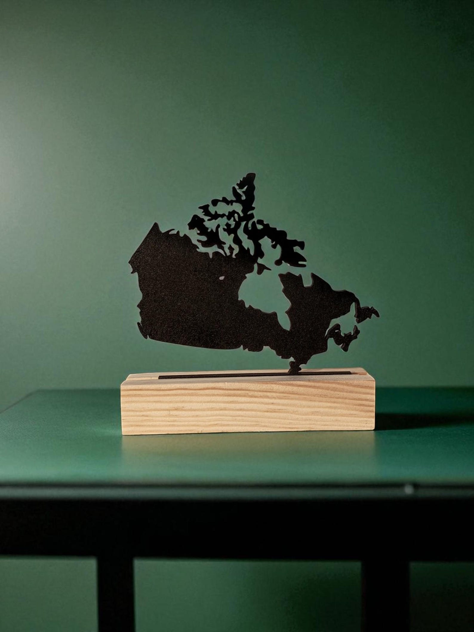 Canada Map Wooden Statue – Tabletop or Bookshelf Decor – Canadian ...