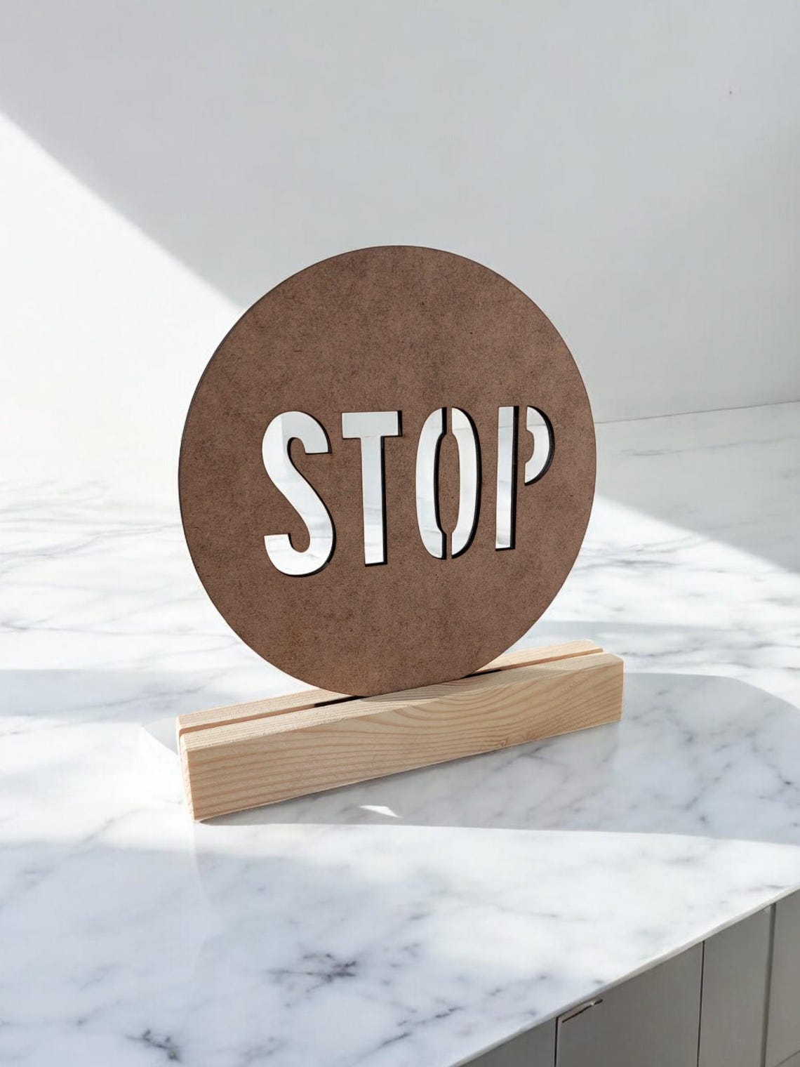 STOP Sign Wooden Decor: Minimalist Traffic Symbol Art - Etsy