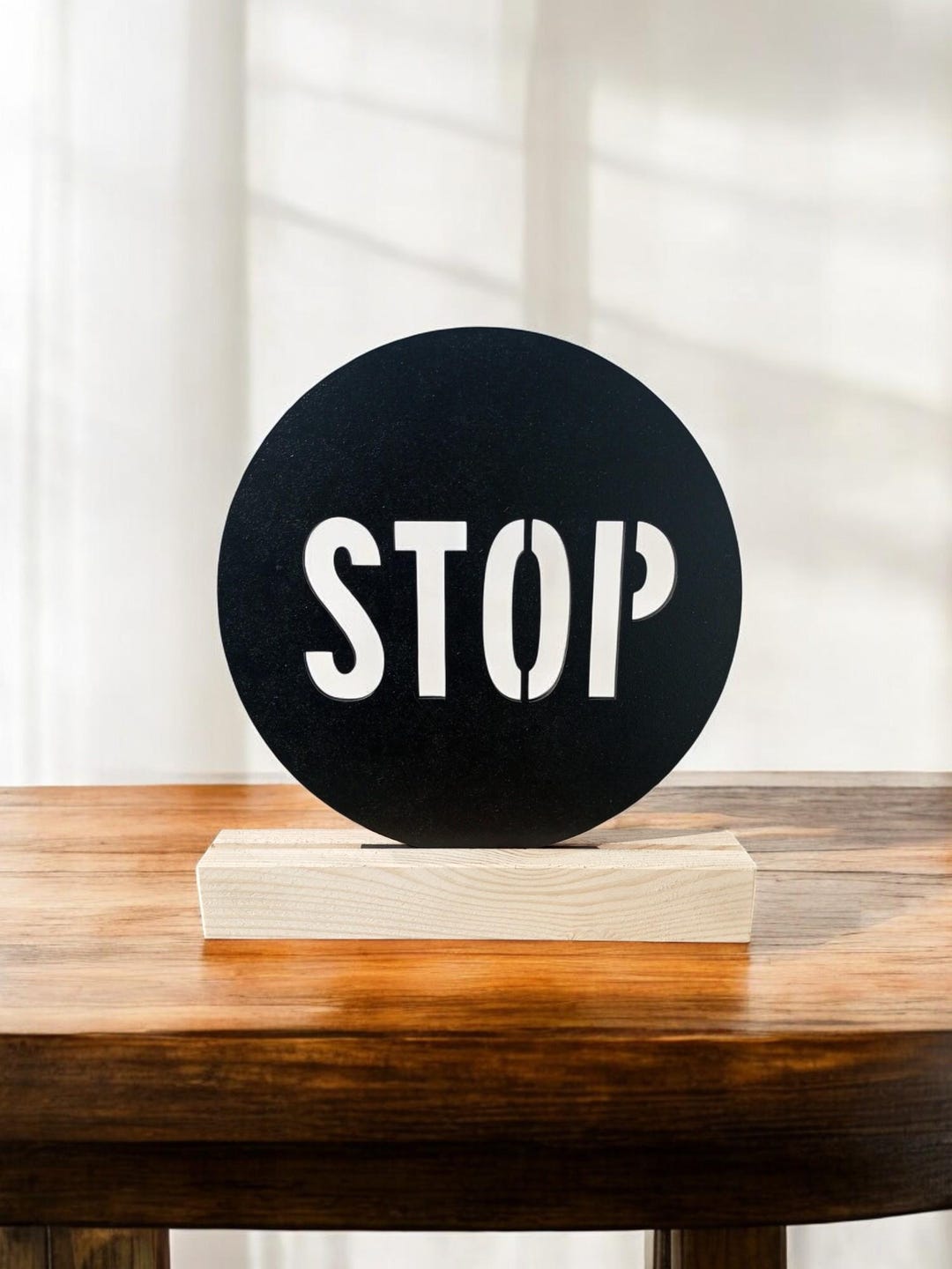 STOP Sign Wooden Decor: Minimalist Traffic Symbol Art - Etsy