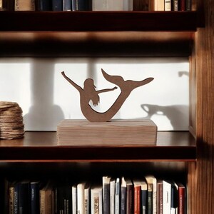Mermaid Tabletop Decor, Wooden Shelf Sculpture, Beach Lover Gift, Ocean ...