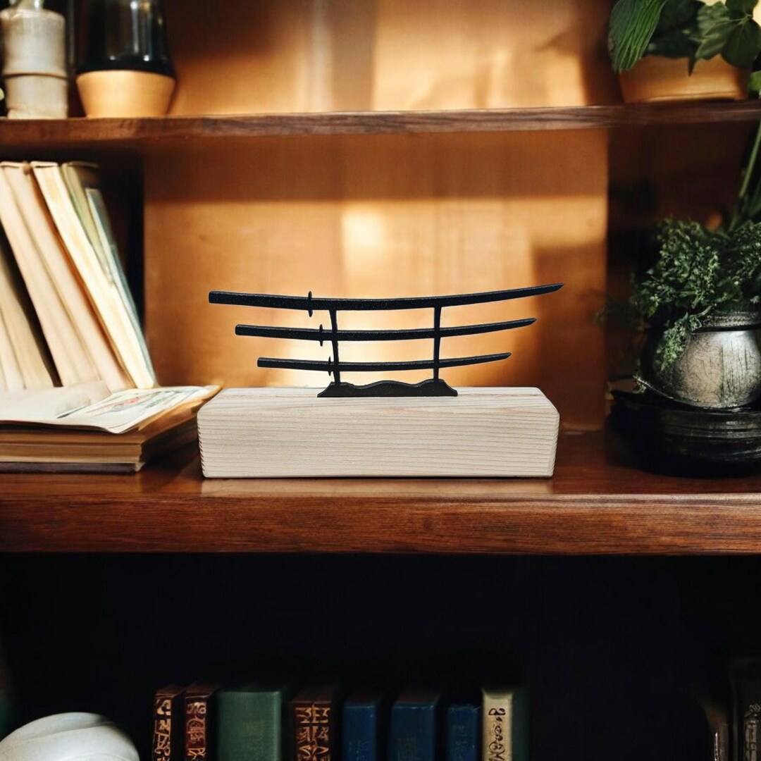 Samurai Katana Tabletop Decor, Japanese Sword Stand Bookshelf Art ...