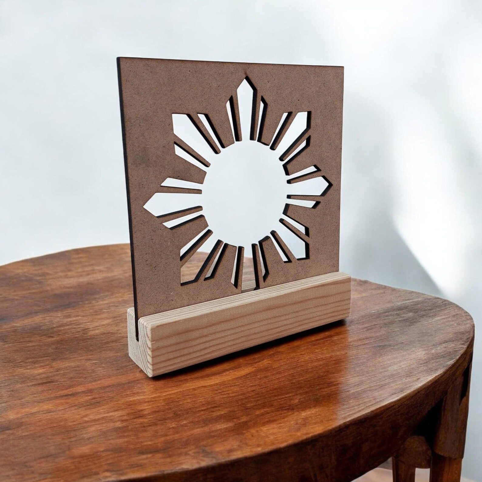 Filipino Sun Wooden Table Decor, Philippine Flag Symbol Desk Art ...