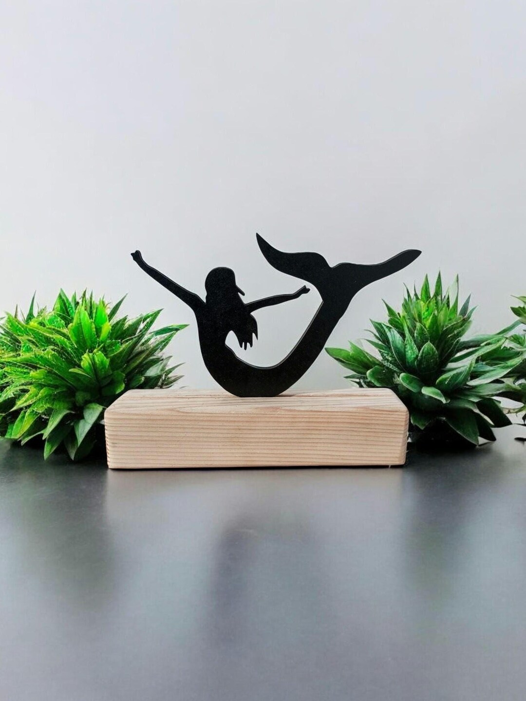 Mermaid Tabletop Decor, Wooden Shelf Sculpture, Beach Lover Gift, Ocean ...