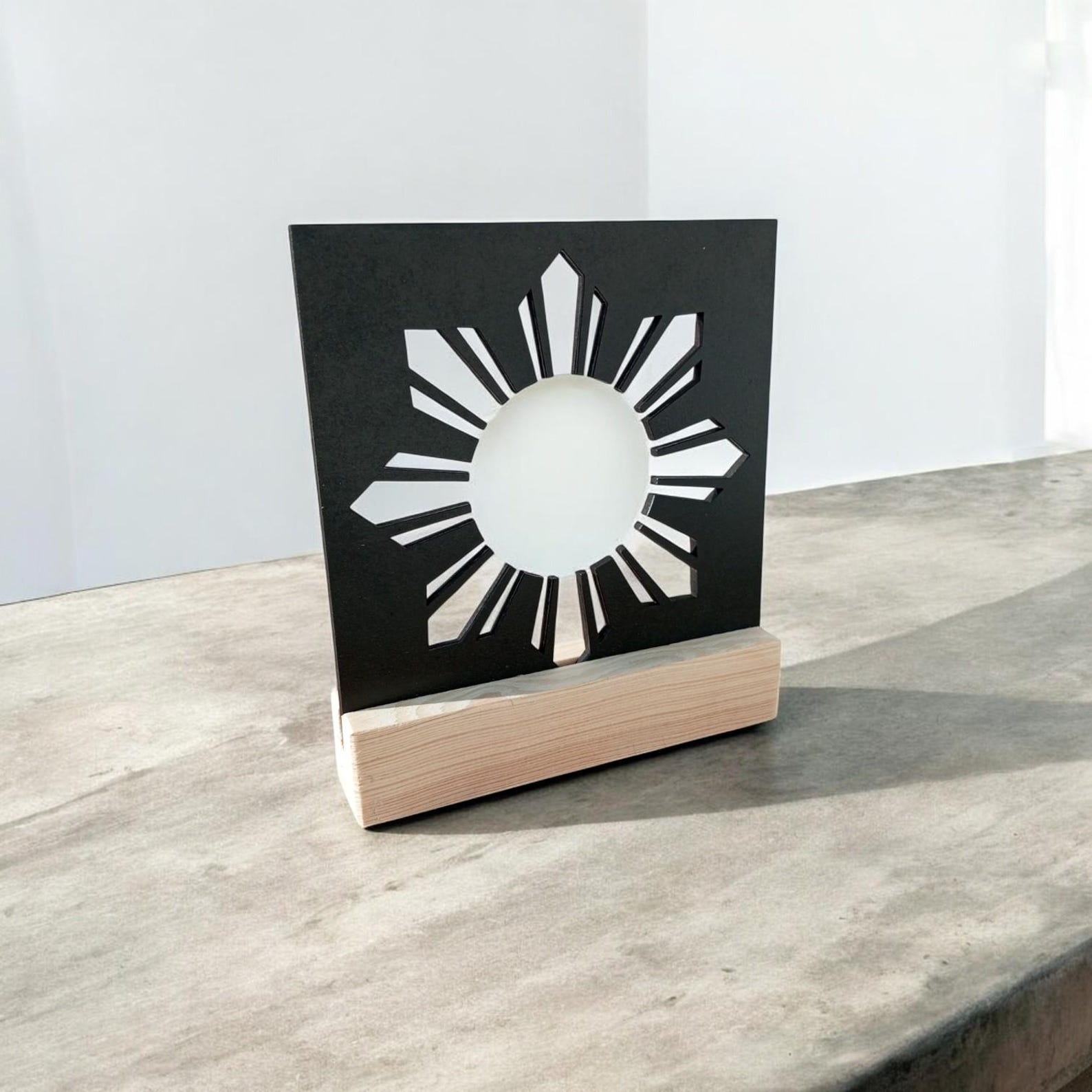 Filipino Sun Wooden Table Decor, Philippine Flag Symbol Desk Art ...