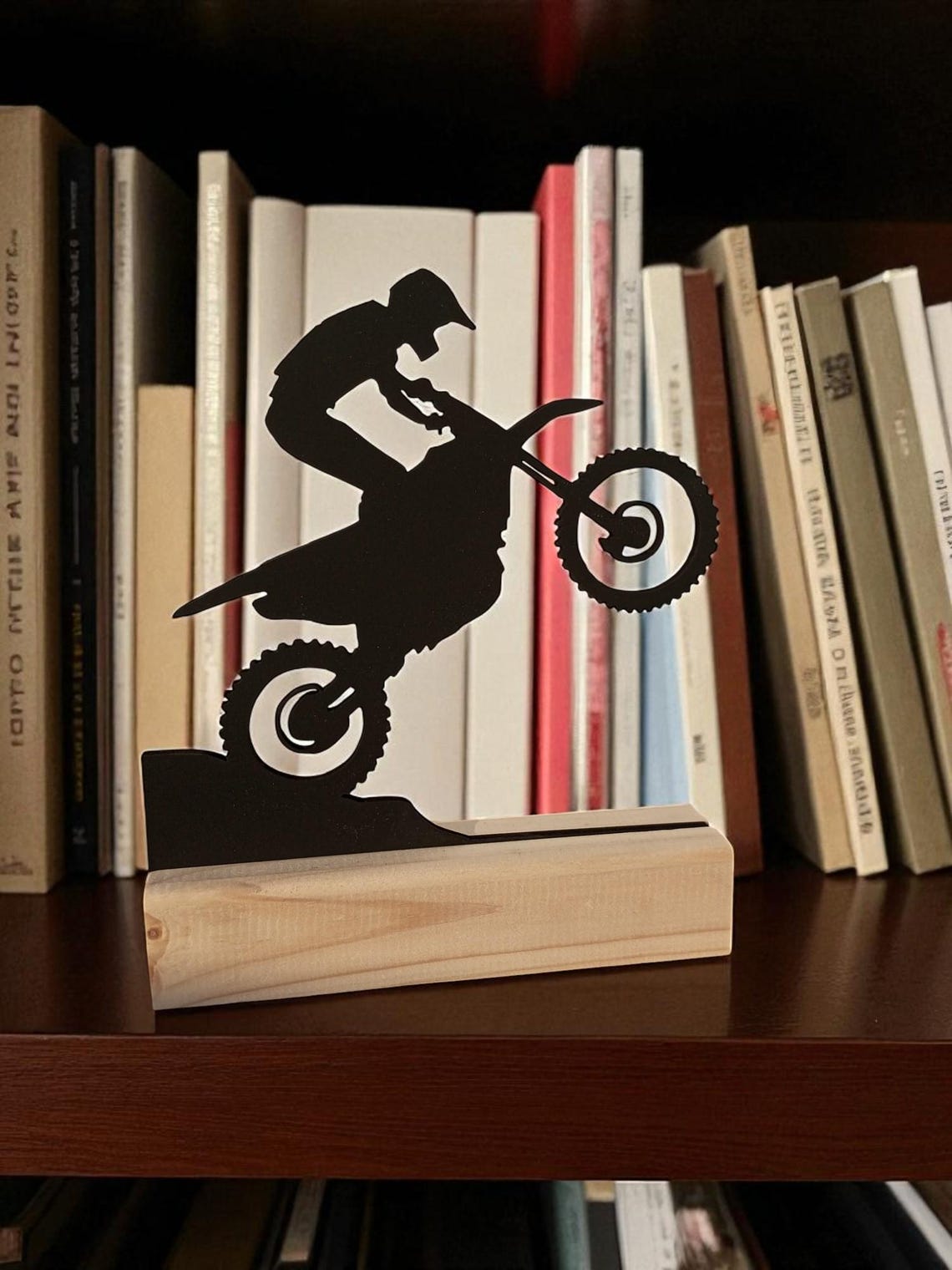 Motocross Rider Wooden Shelf Decor – Motorcycle Table Art - Etsy