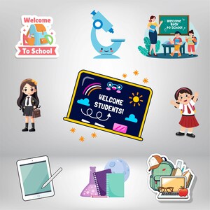 Back to School Clipart Bundle – 40 PNG School Elements – Teachers ...