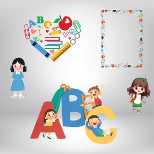 Back to School Clipart Bundle – 40 PNG School Elements – Teachers ...